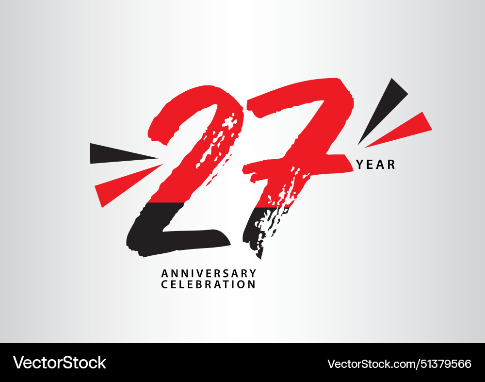 27 year anniversary celebration logotype Vector Image