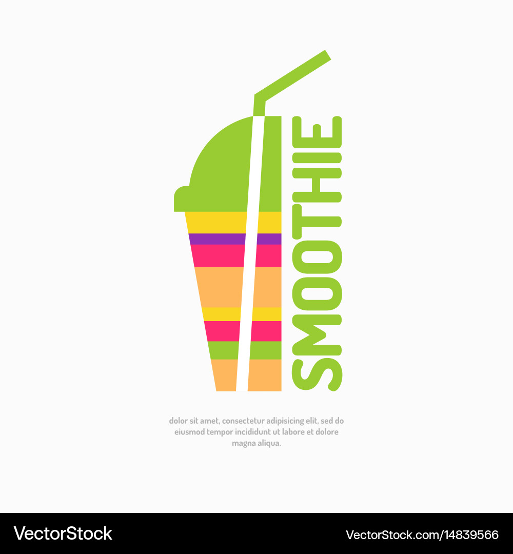 A smoothie with glass Royalty Free Vector Image