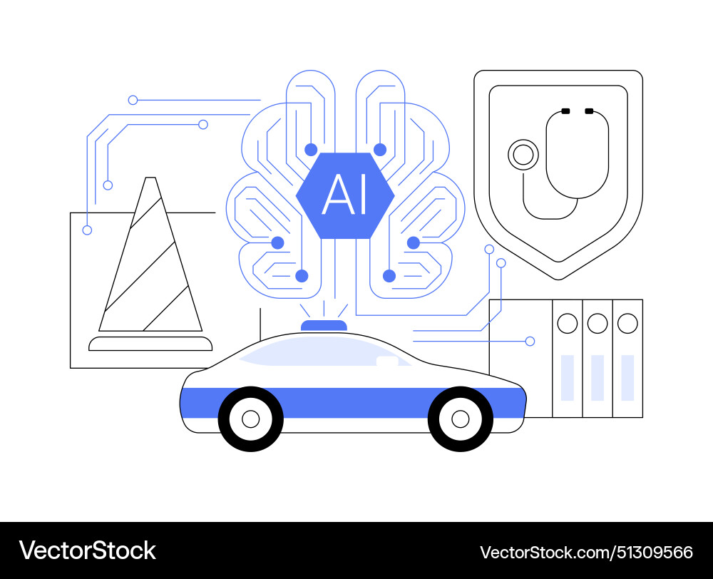 Ai-backed public safety abstract concept Vector Image