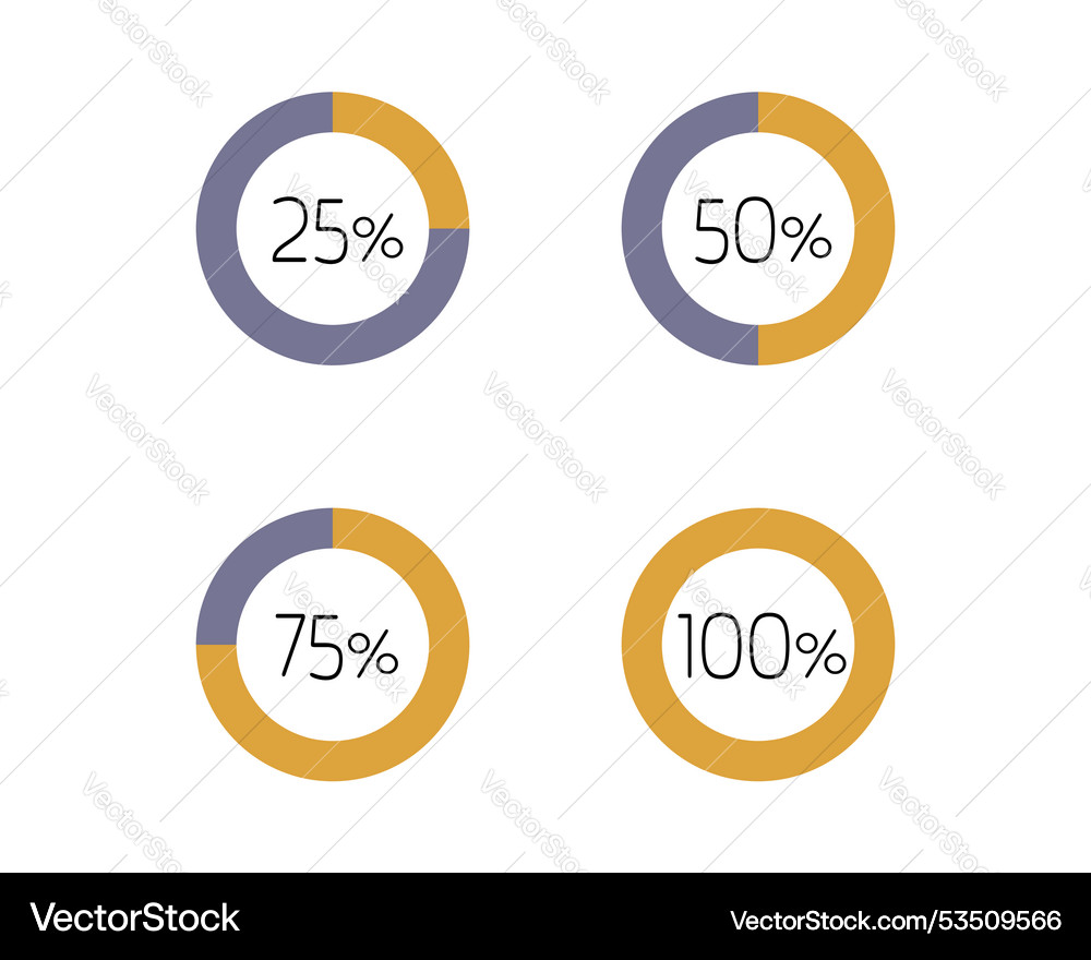 Collection loading bar status icon set of loaded Vector Image