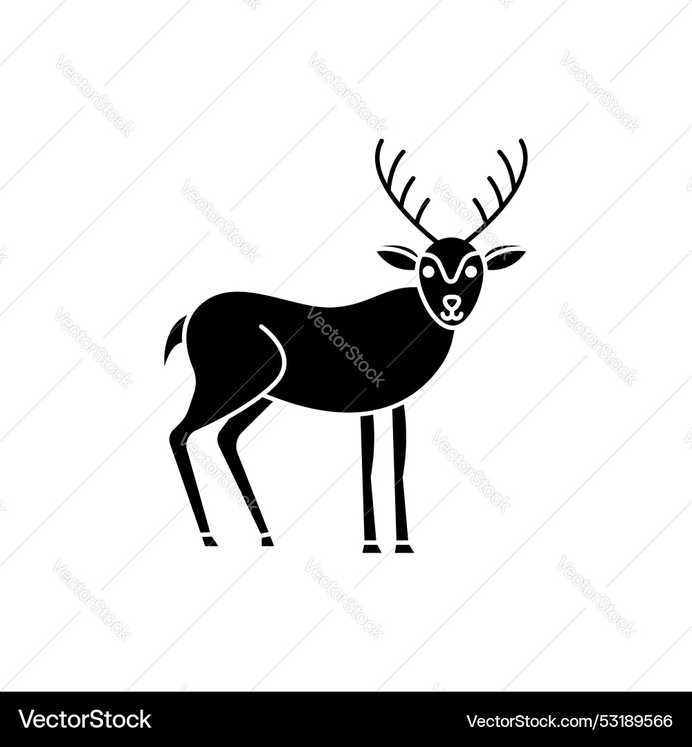 Deer icon isolated on white background Royalty Free Vector