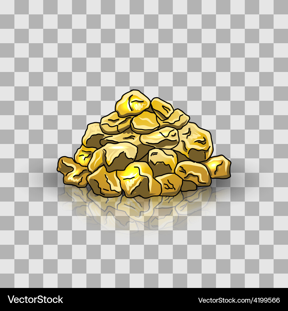 Golden nuggets pile Royalty Free Vector Image - VectorStock