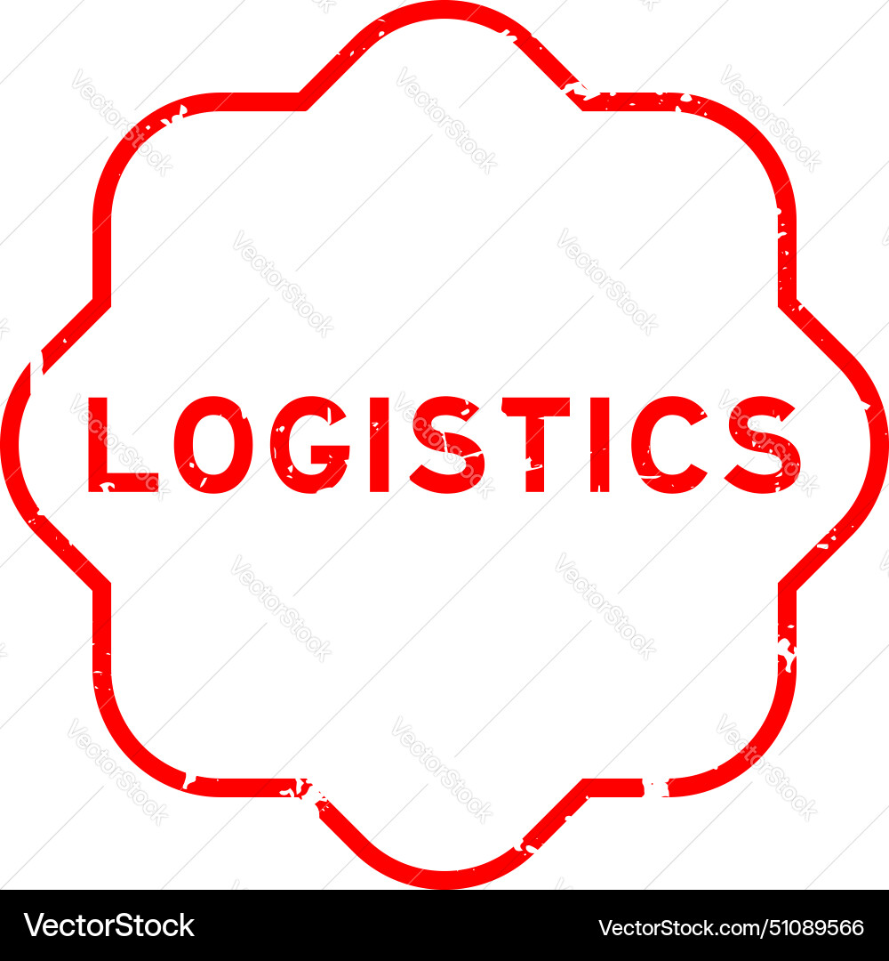 Grunge red logistics word rubber seal stamp Vector Image