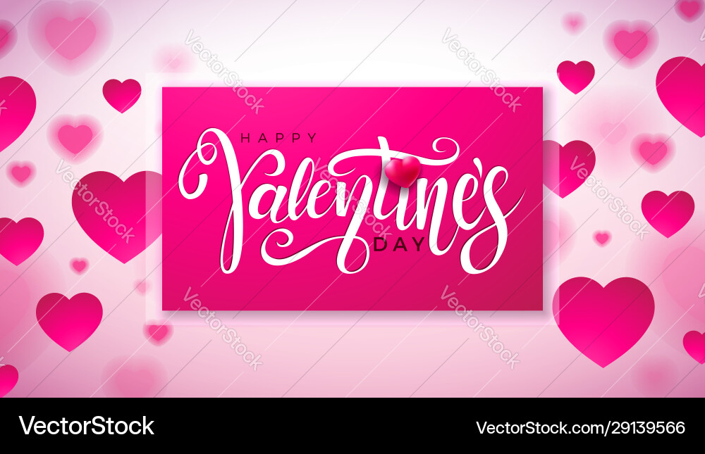 Happy valentines day design with red heart Vector Image