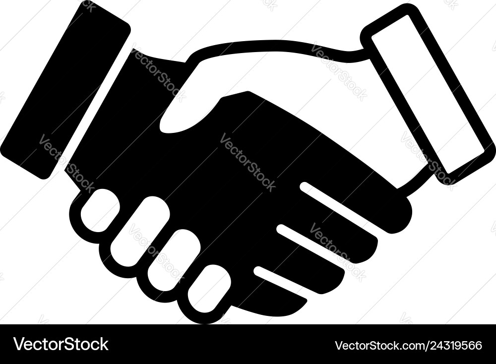 Interracial handshake or hand shake icon Vector Image