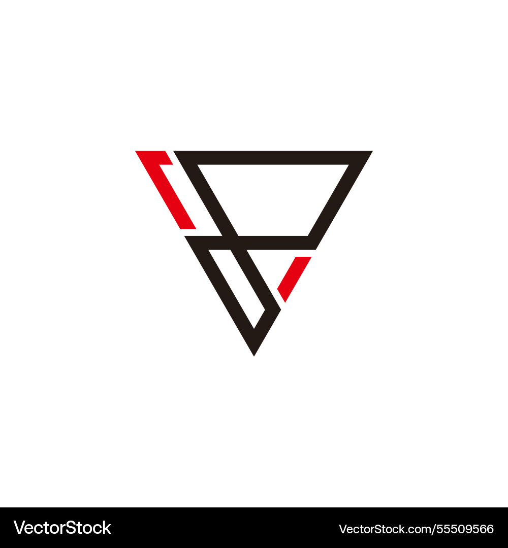 Letters pv abstract triangles linear geometric Vector Image