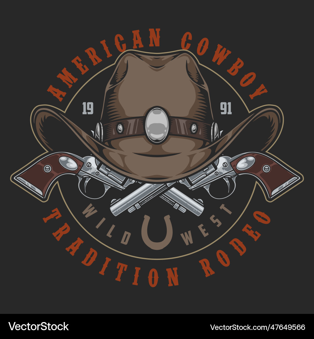 Vintage Cowboy Wild West Stickers Royalty Free Vector Image