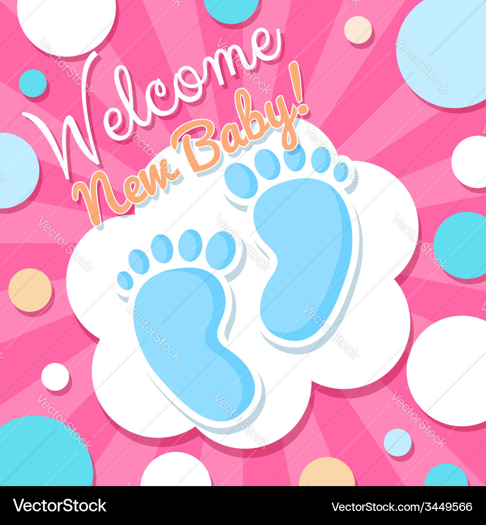 Welcome baby card Royalty Free Vector Image - VectorStock