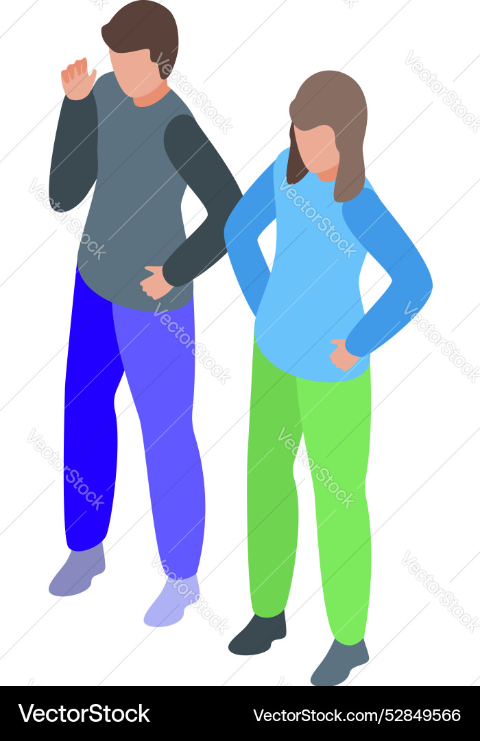 Young couple is arguing with each other standing Vector Image