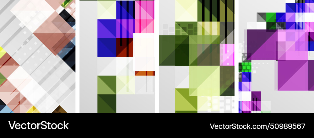 A collage of three different colored squares on a Vector Image