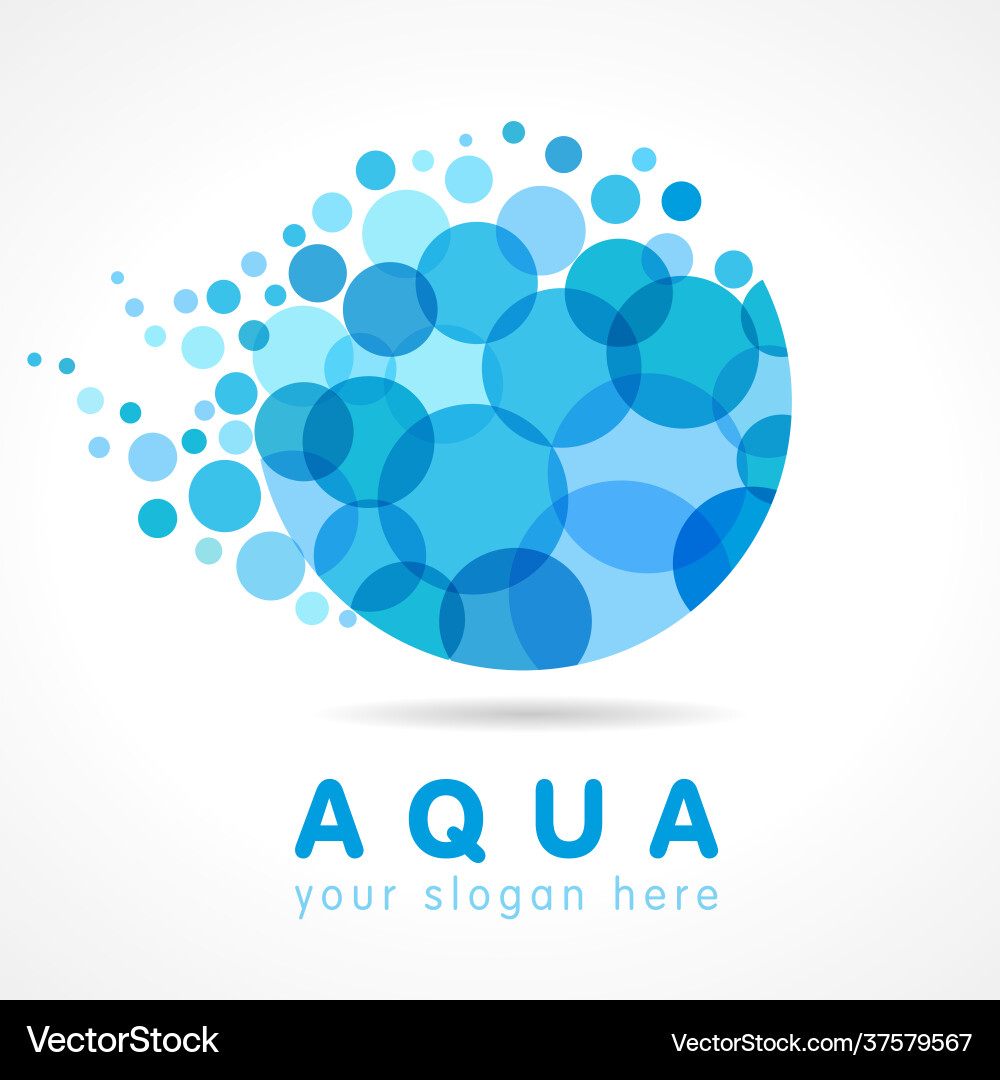Aqua water drop logo concept Royalty Free Vector Image