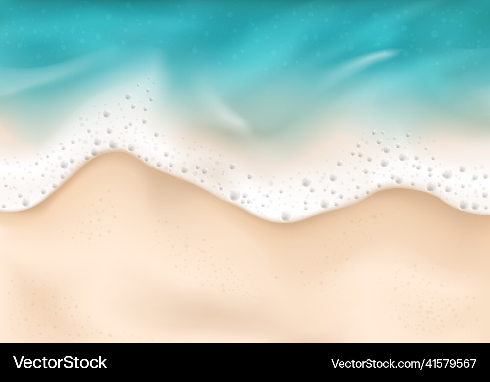Colored sea wave foam realistic concept Royalty Free Vector