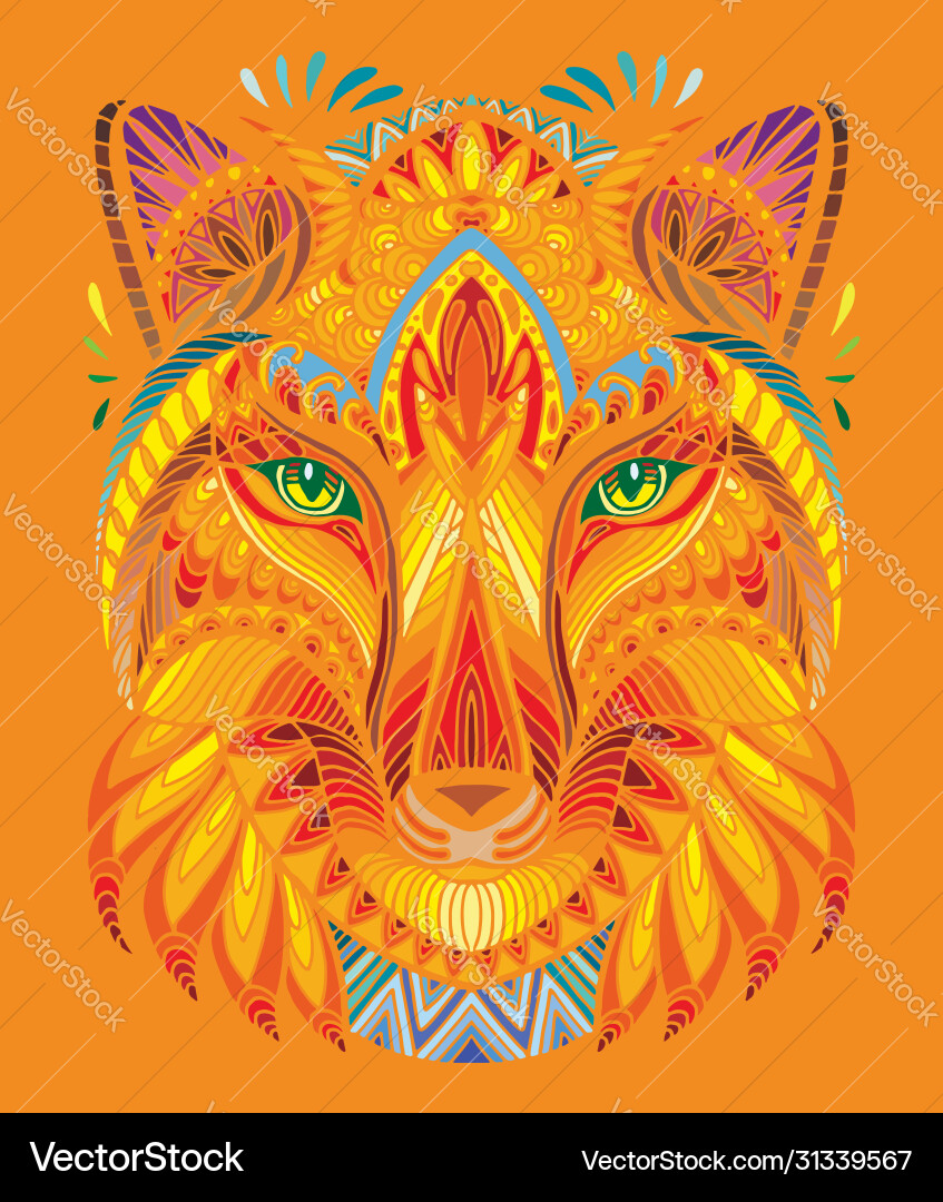 Colorful fox Royalty Free Vector Image - VectorStock