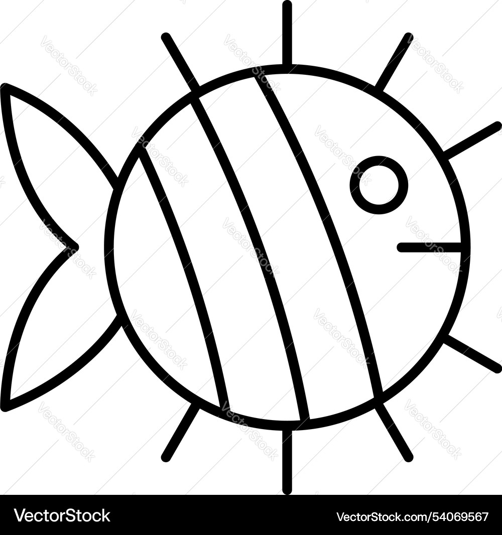 Fish line icon design Royalty Free Vector Image
