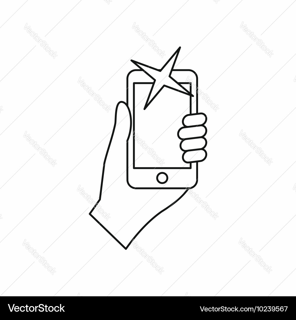 Hand photographed on mobile phone icon Royalty Free Vector