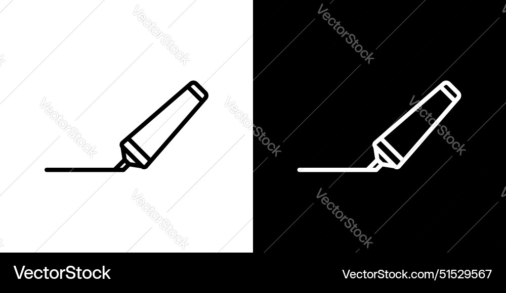 Highlighter icon set highlight pen or marker Vector Image