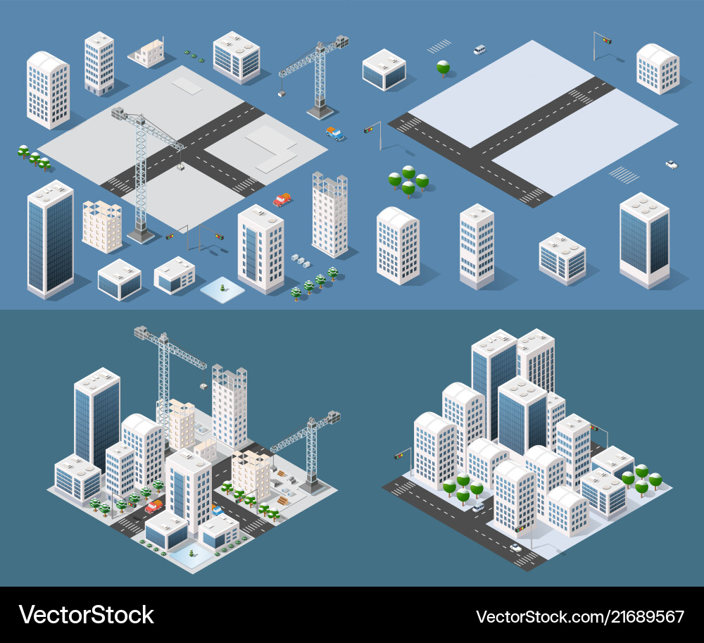 Isometric module is area landscape Royalty Free Vector Image