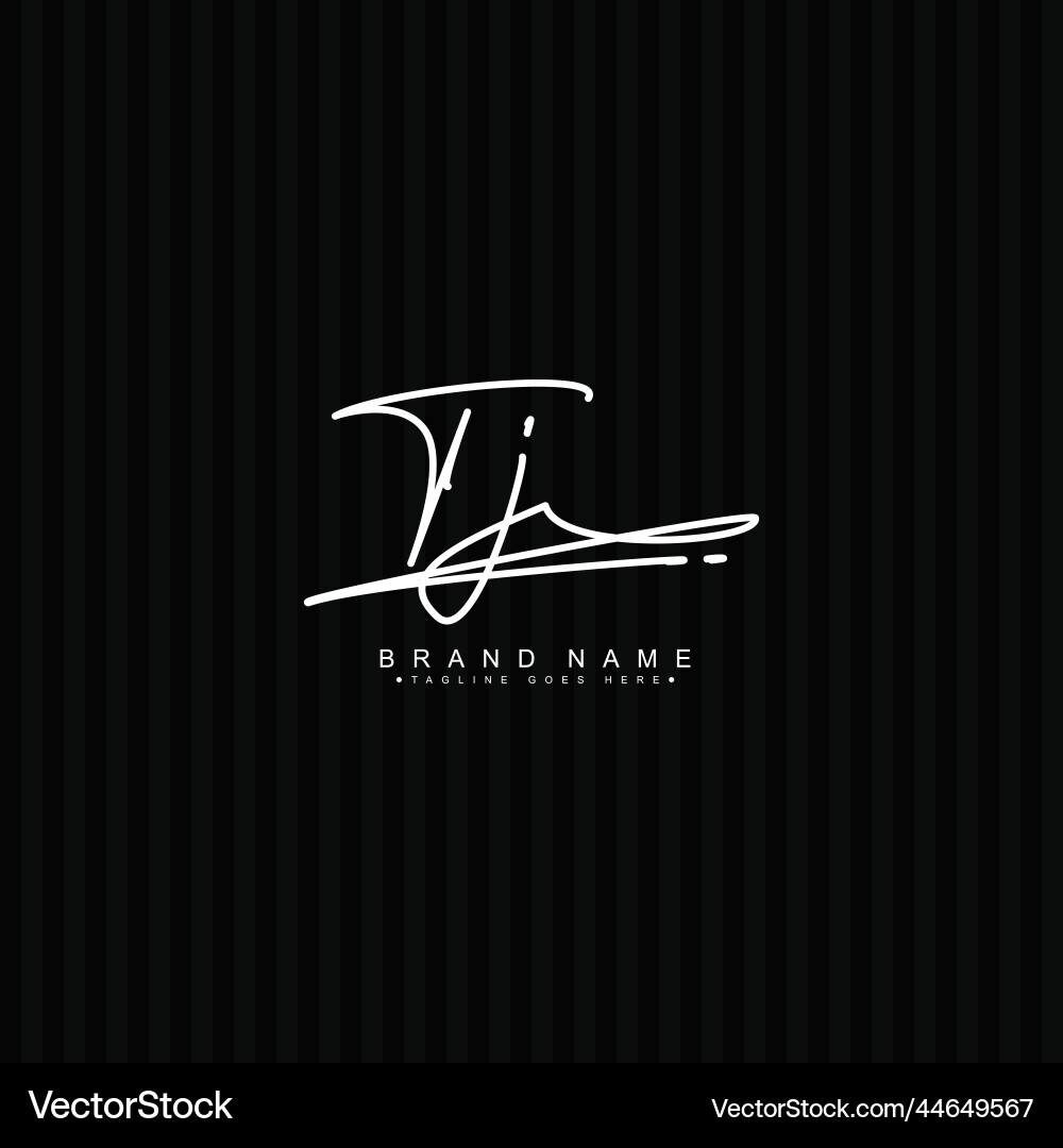Simple signature logo for alphabet tj Royalty Free Vector