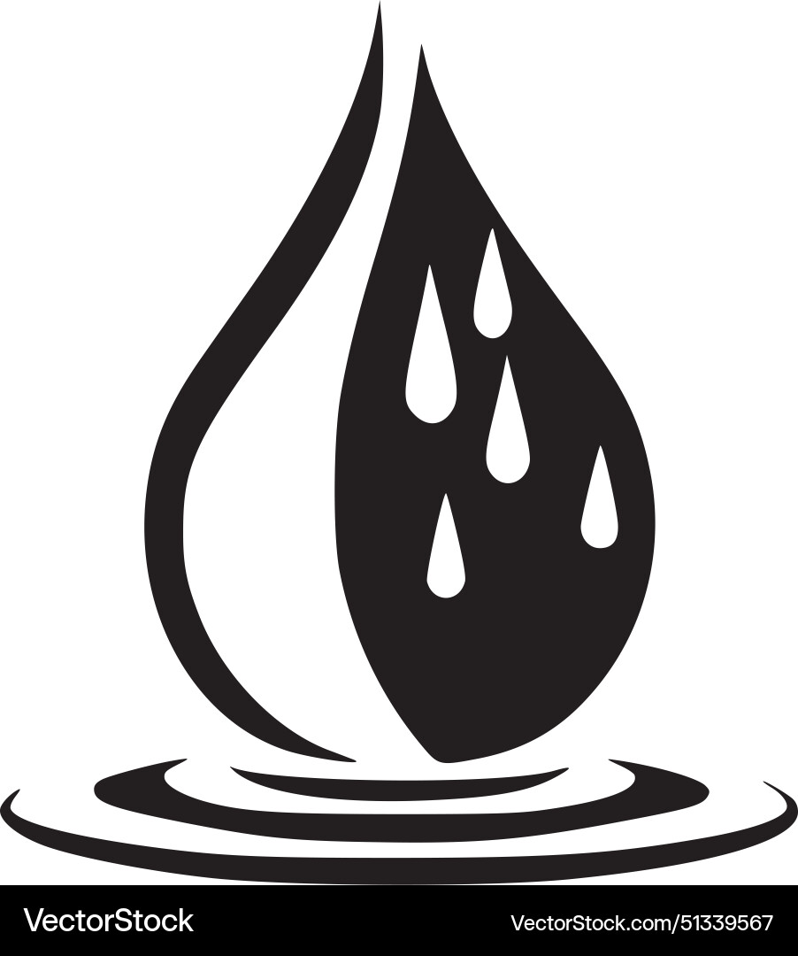 Water - minimalist and flat logo Royalty Free Vector Image