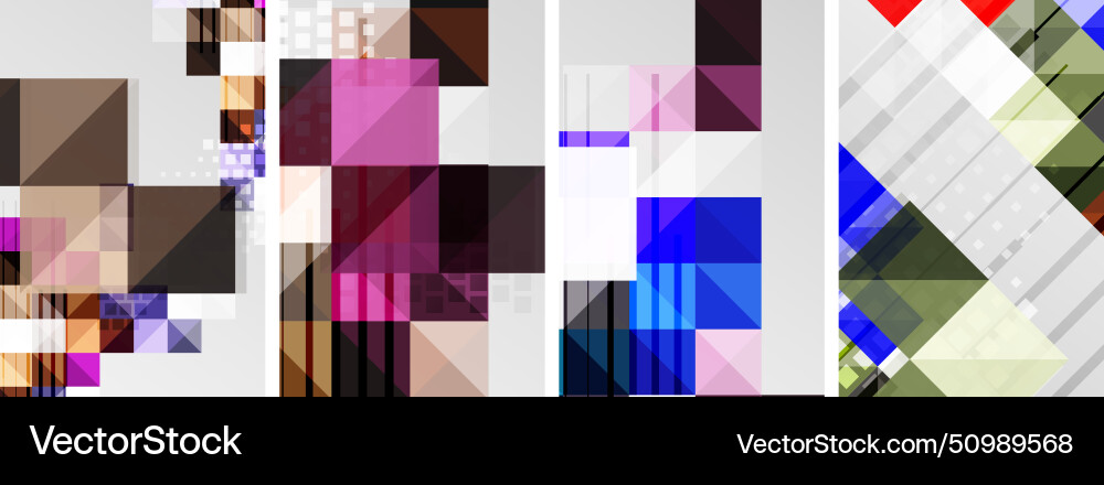 A collage of four different colored squares on a Vector Image