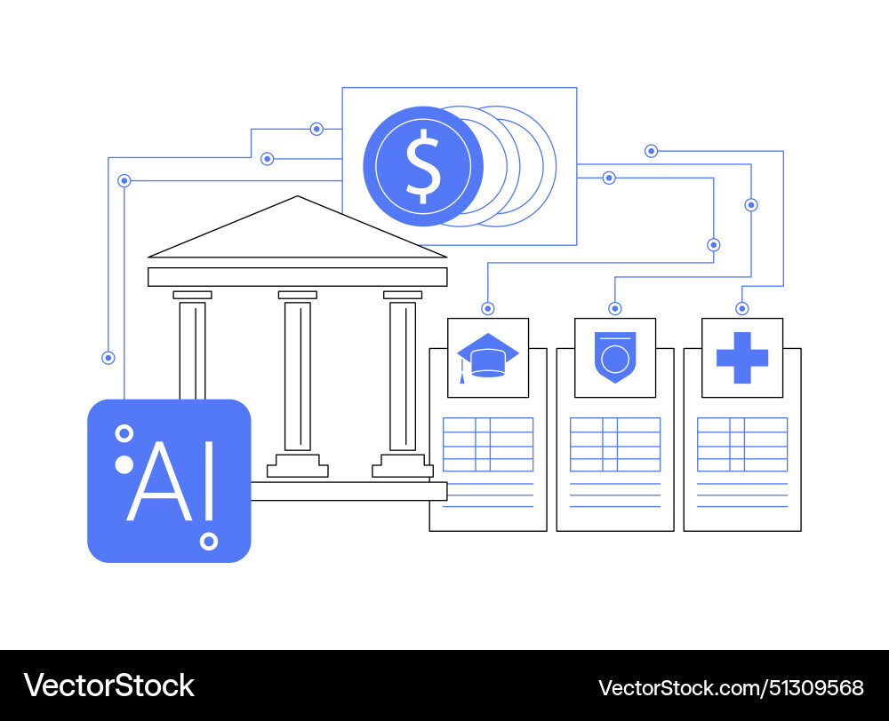 Ai-optimized resource allocation abstract concept Vector Image Ai-optimized resource allocation abstract concept Vector Image