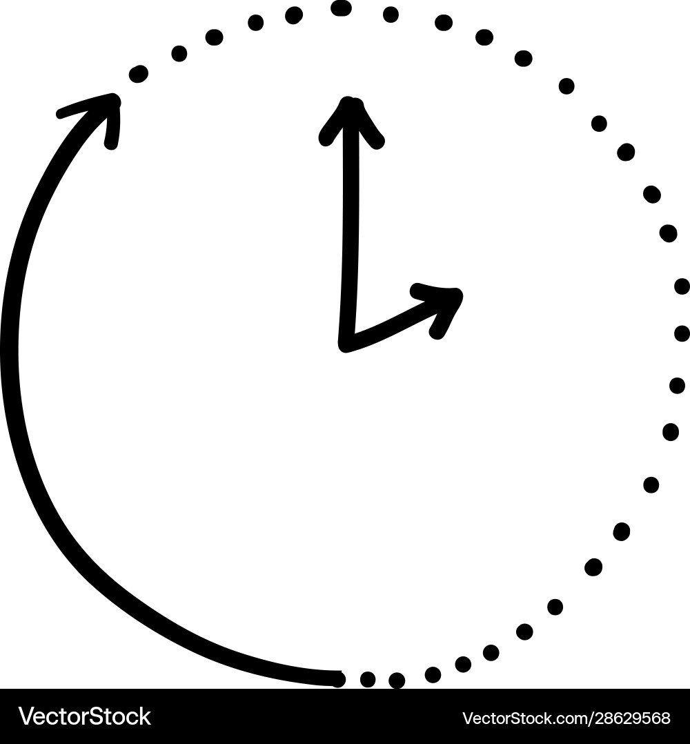 Clock countdown icon in handdrawn doodle style Vector Image