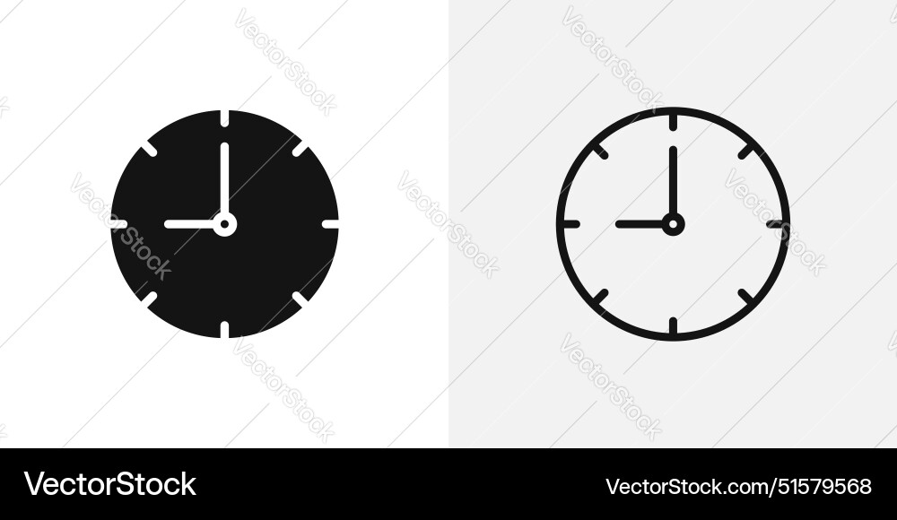 Clock nine icon set Royalty Free Vector Image - VectorStock