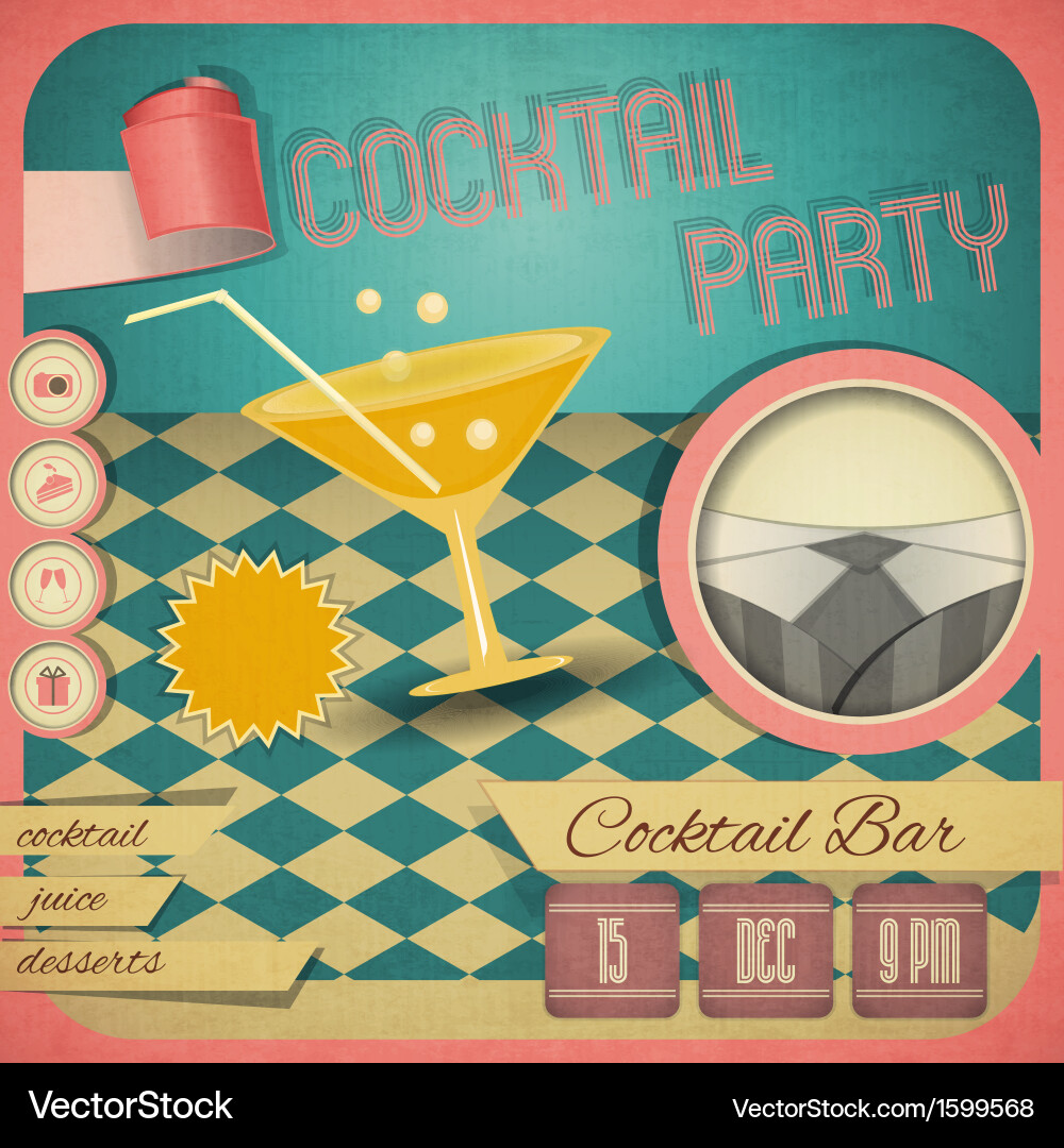 Cocktail party Royalty Free Vector Image - VectorStock