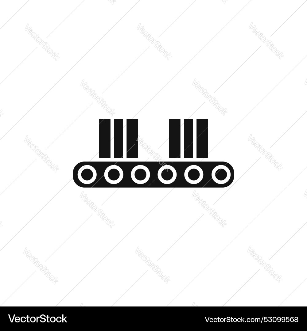 Conveyor belt icon isolated on white background Vector Image