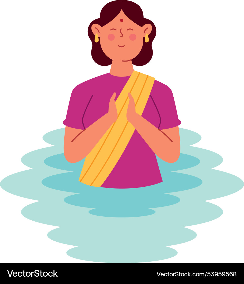 Hindi woman chhath puja Royalty Free Vector Image