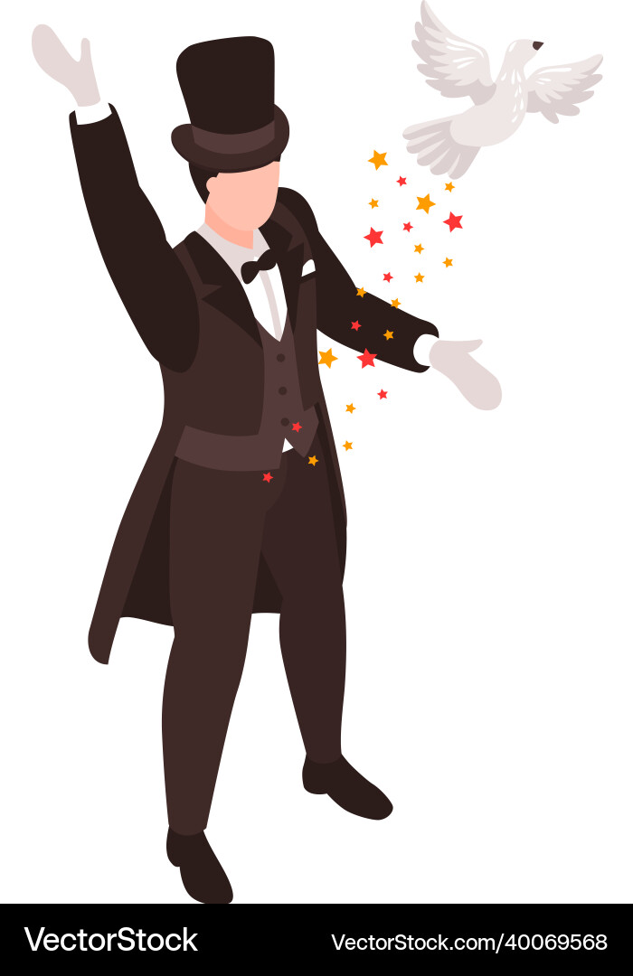 Magic with dove composition Royalty Free Vector Image