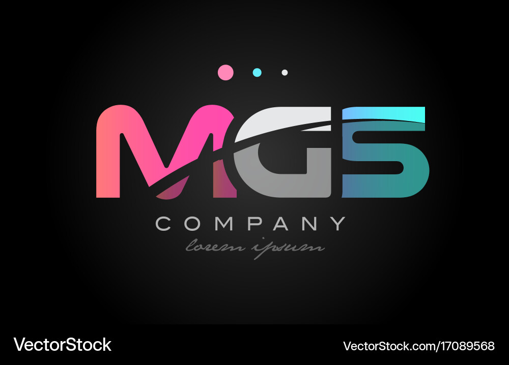 Mgs m g s three letter logo icon design Royalty Free Vector
