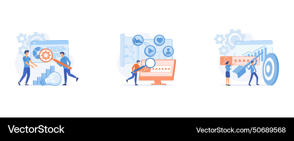 Seo targeting and performance concept marketing Vector Image