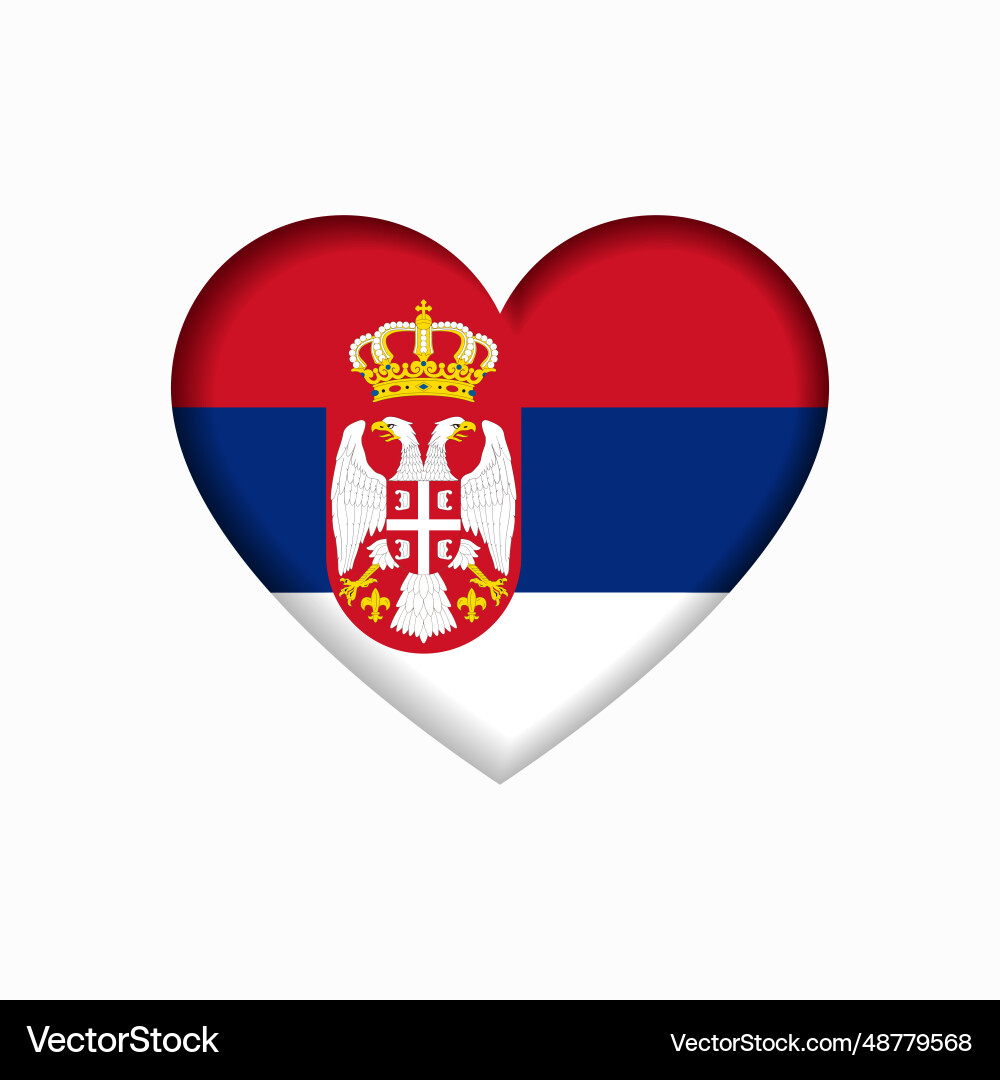 Serbian Flag Heart Symbol Royalty Free Vector Image