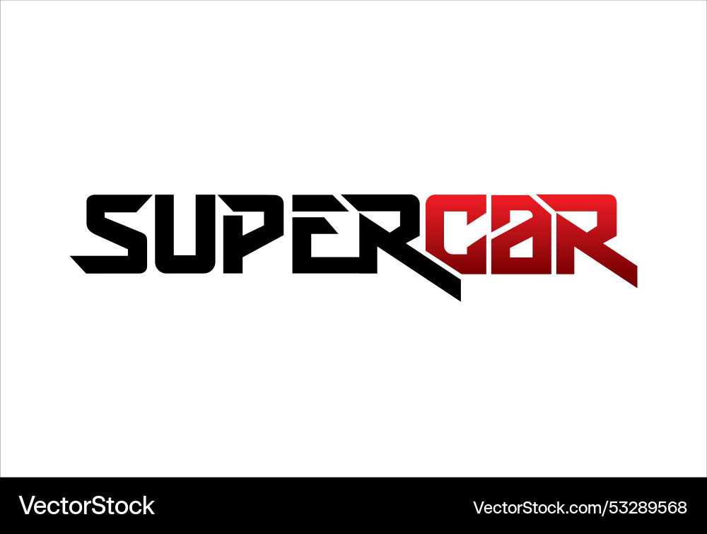 Super car typography design Royalty Free Vector Image