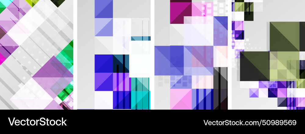 A collage of three different colored squares Vector Image