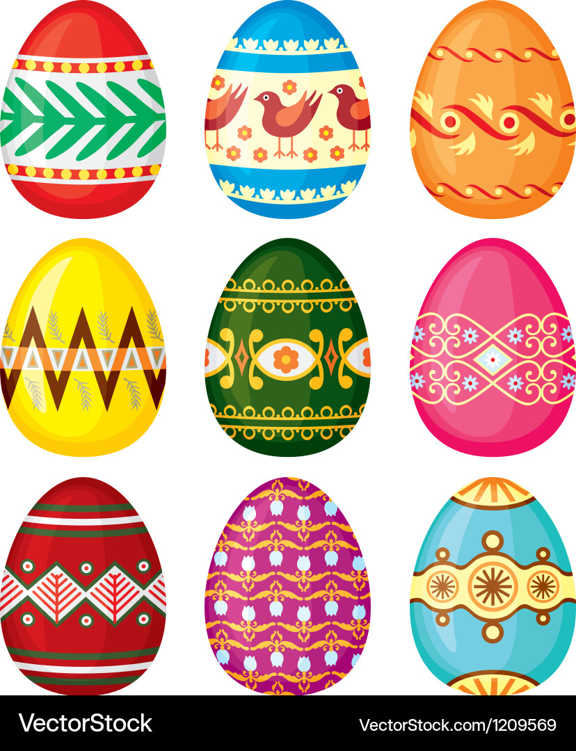 Easter egg set Royalty Free Vector Image - VectorStock