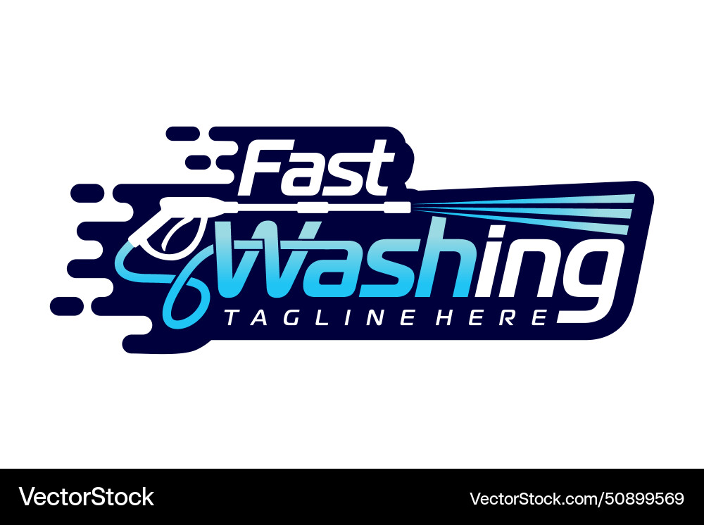 Fast washing lettering logo Royalty Free Vector Image