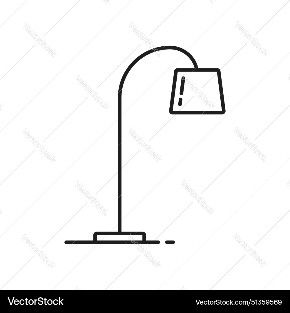 Floor lamp or reading light line icon lighting Vector Image