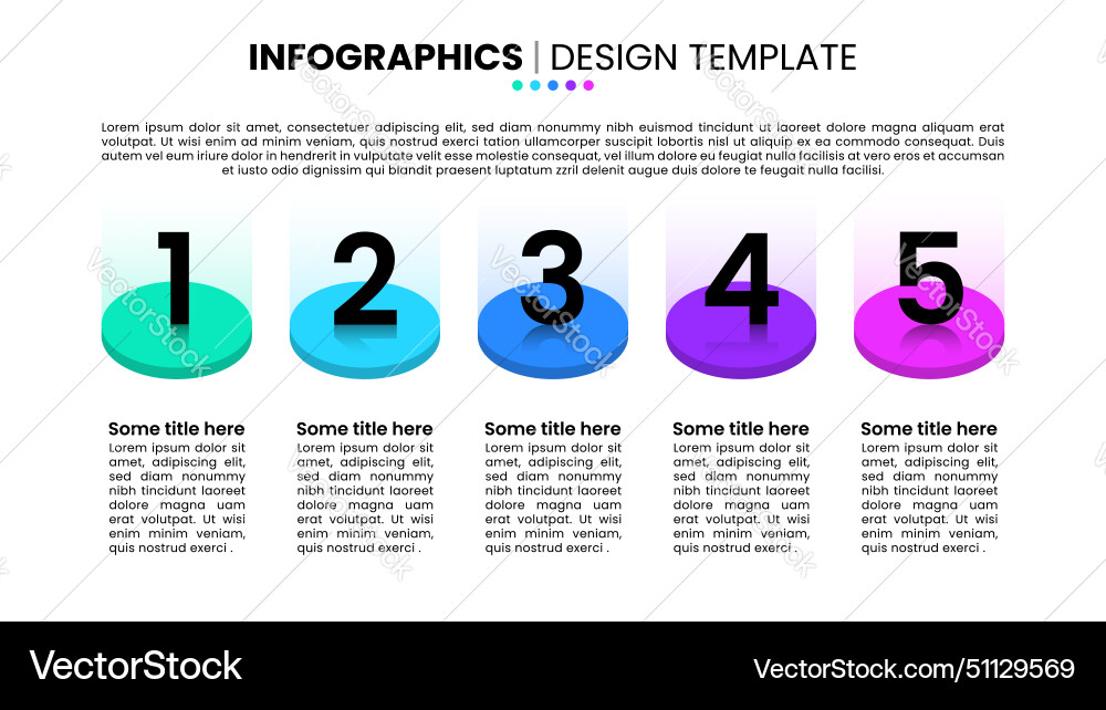 Infographic template 5 circles with numbers Vector Image