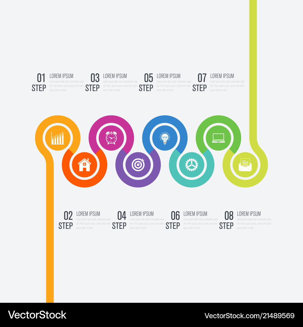 Infographics 8 options Royalty Free Vector Image