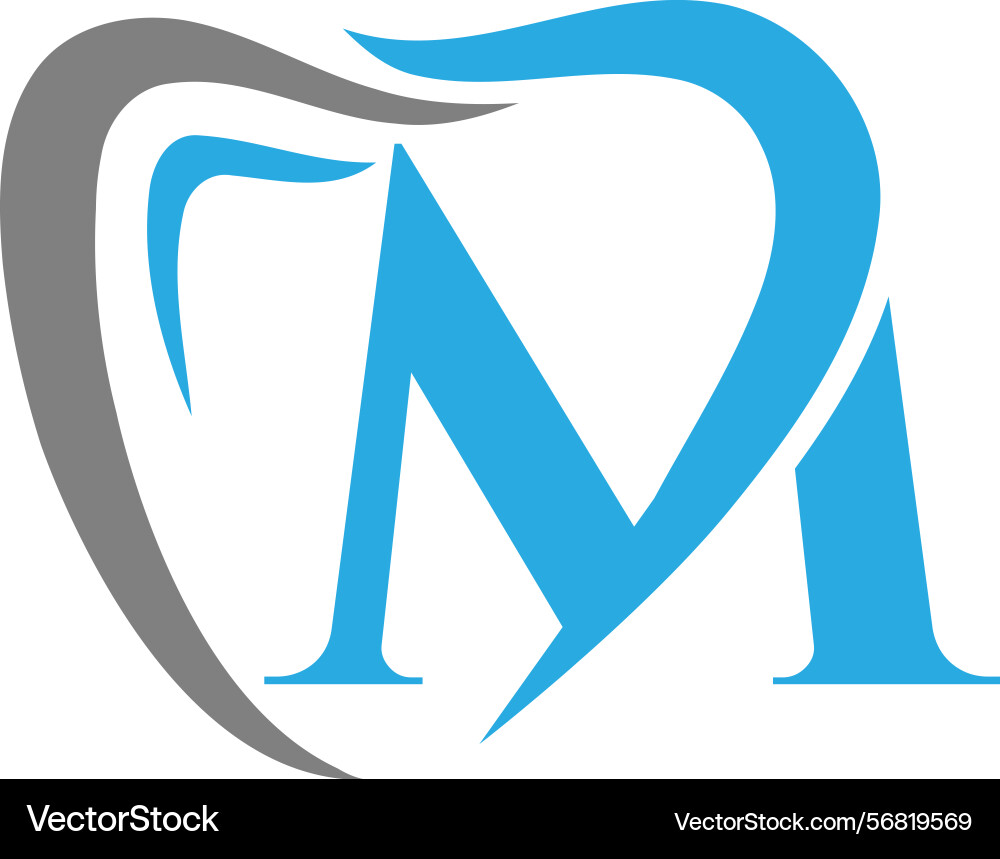 M dental logo Royalty Free Vector Image - VectorStock