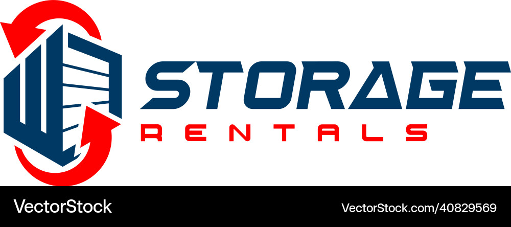 Modern design storage rentals garage logo Vector Image