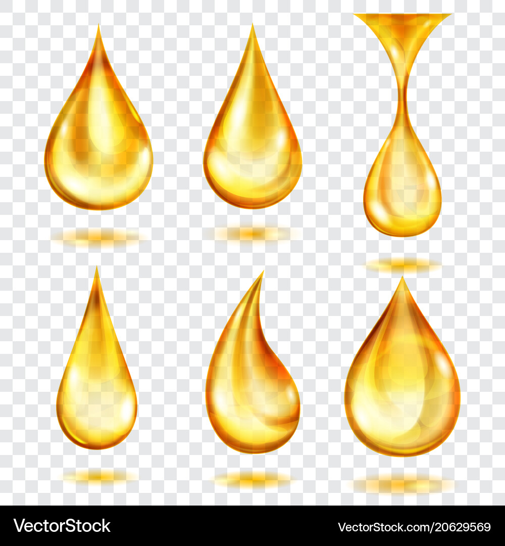 Translucent yellow drops Royalty Free Vector Image