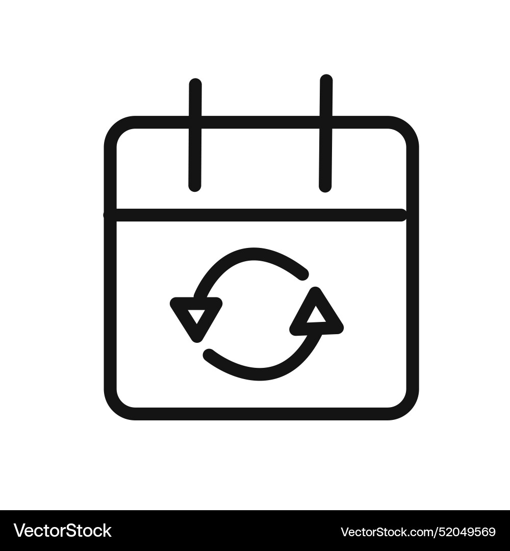 Update calendar icon linear graphics sign Vector Image