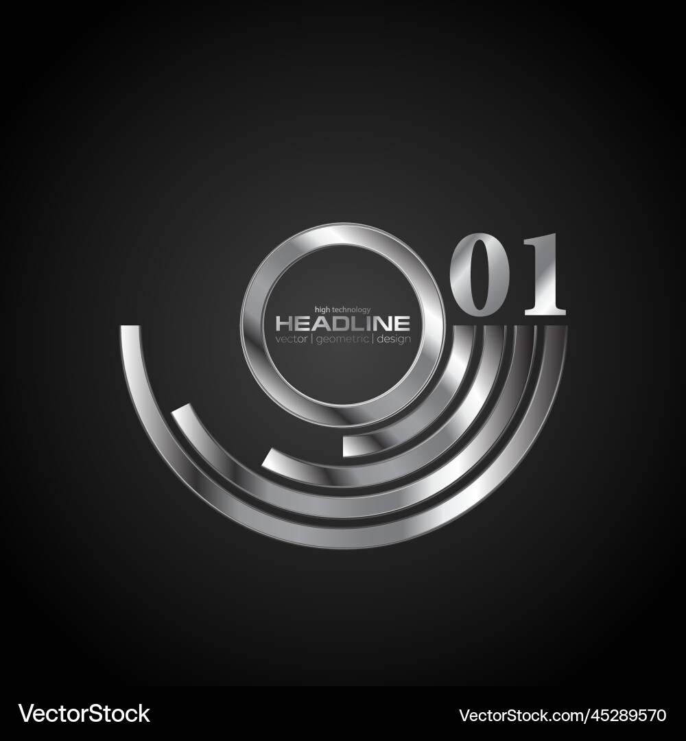 Abstract metal silver branding logo background Vector Image