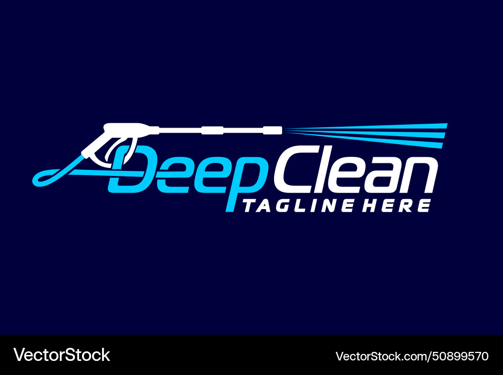 Deep clean lettering logo Royalty Free Vector Image