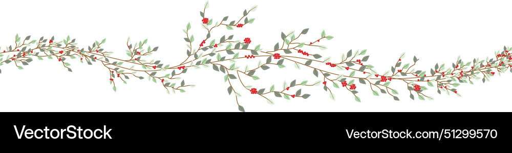 Elegant seamless border of a branches Royalty Free Vector