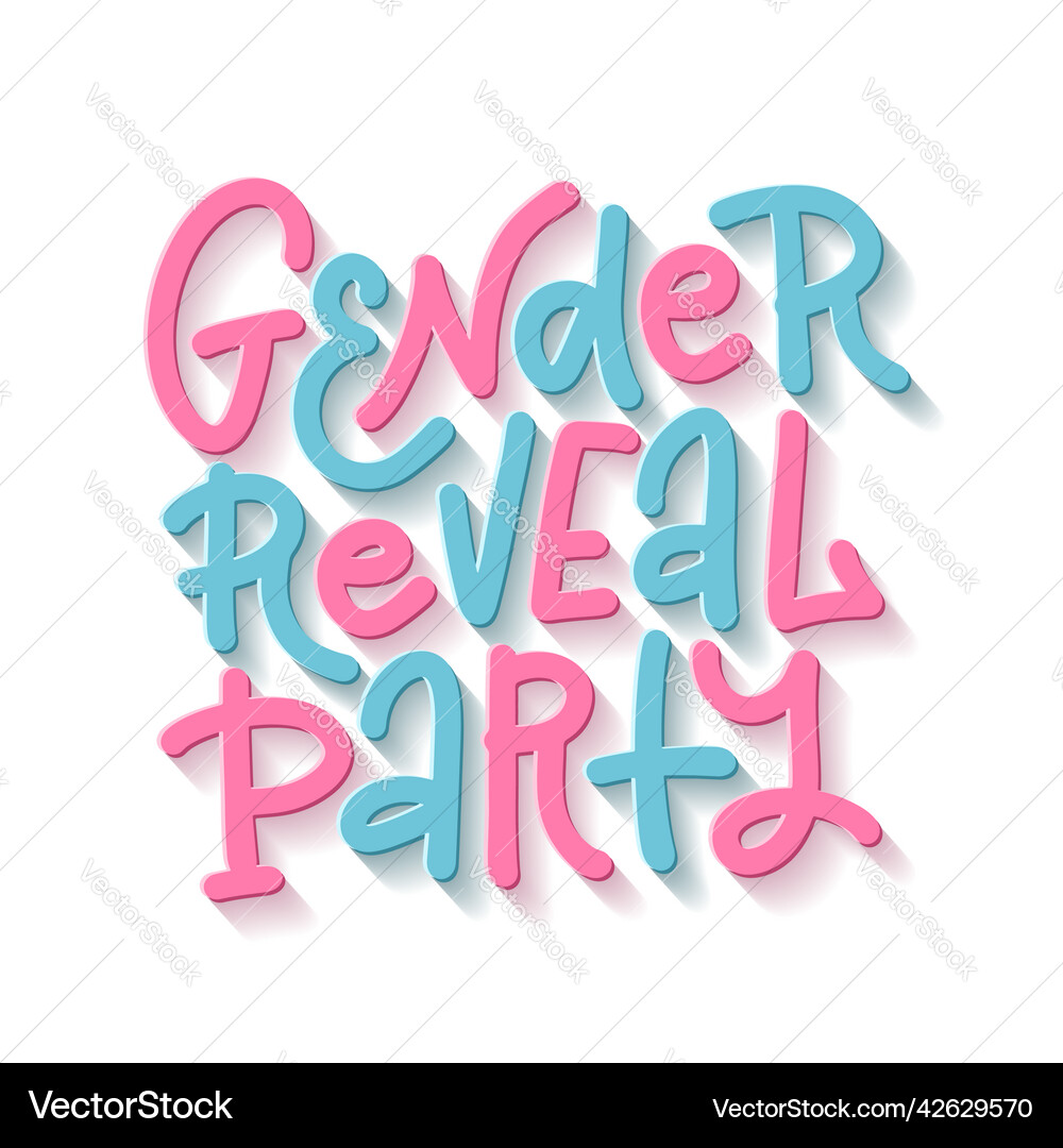 Gender Reveal Party Text & Lettering Vector Image
