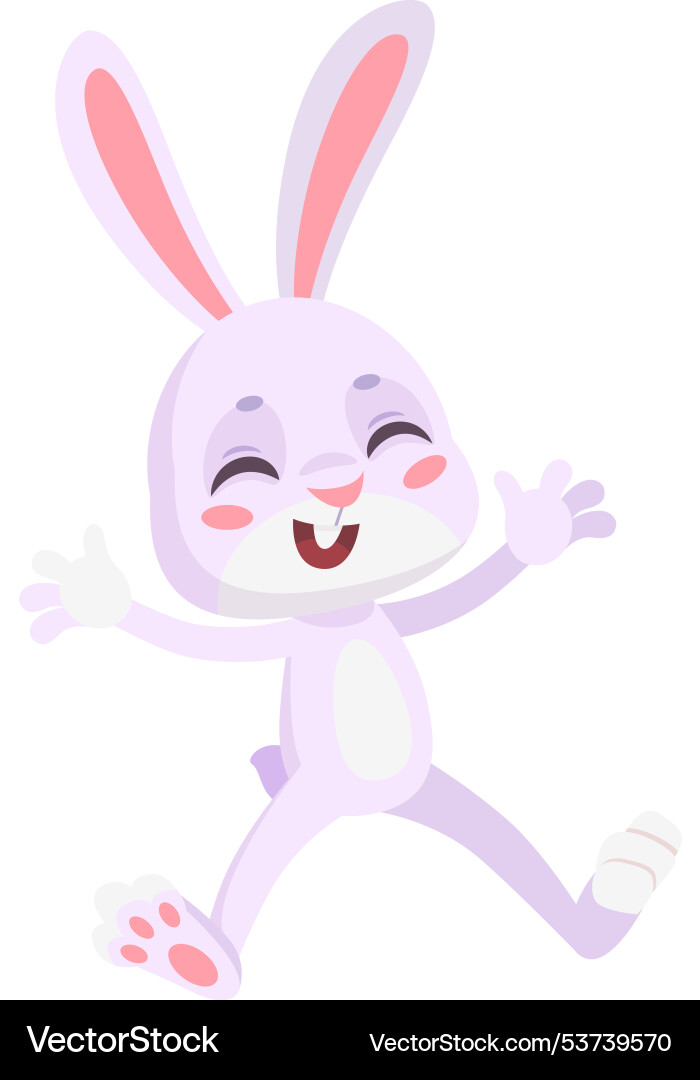 Happy rabbit jumping joyful bunny cartoon Vector Image